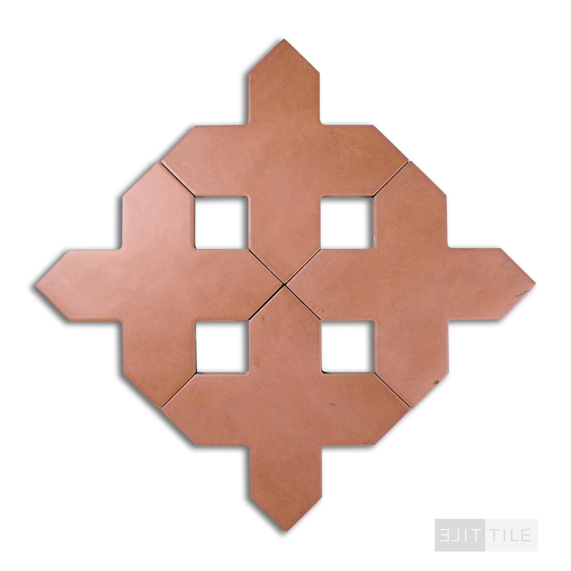 Kasbah Cross Tile 5X5 Terracotta Matte - Elit Tile - Elit Tile