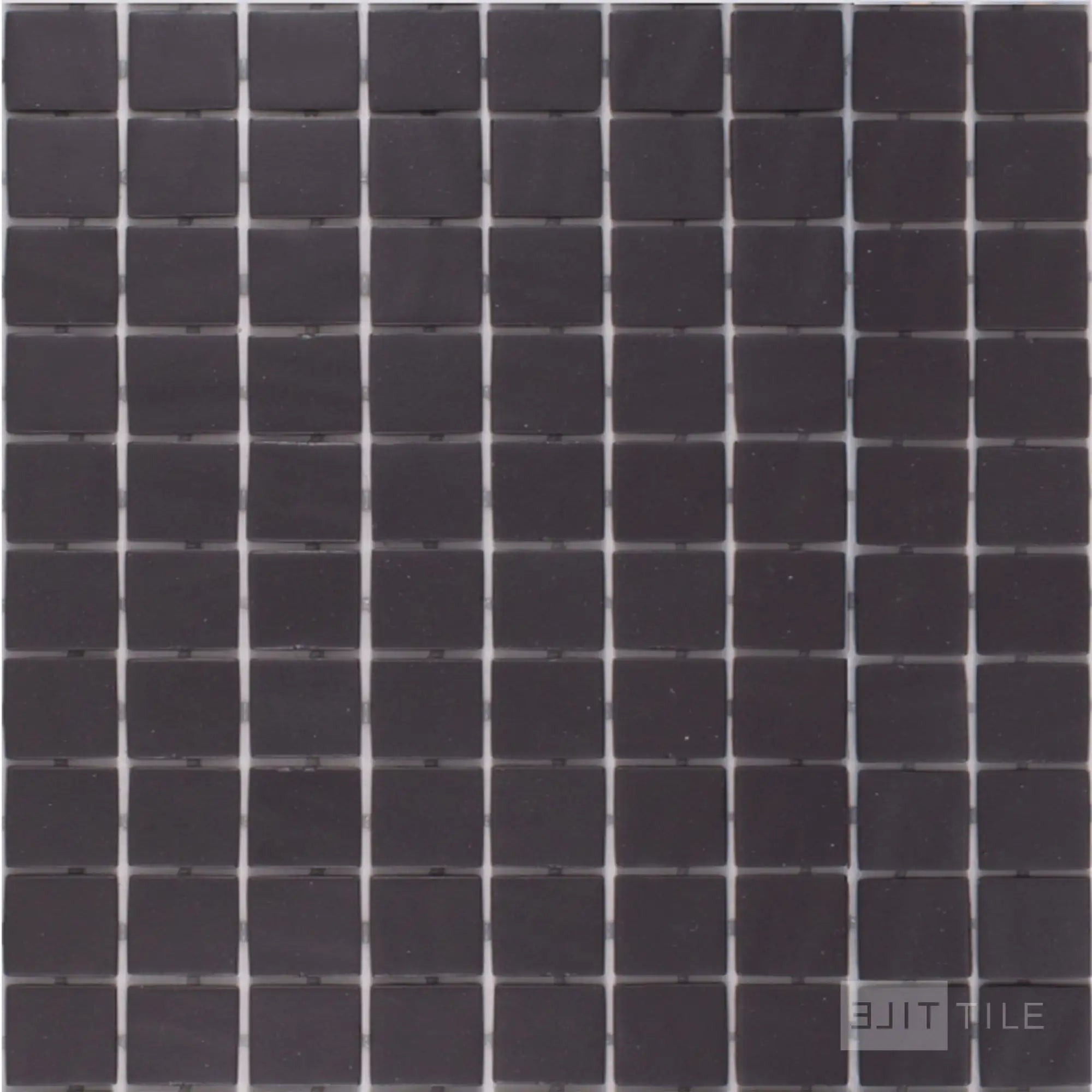 Natureglass Pool Rated Square Glass Mosaic 12X12 Malla Black Glossy ...