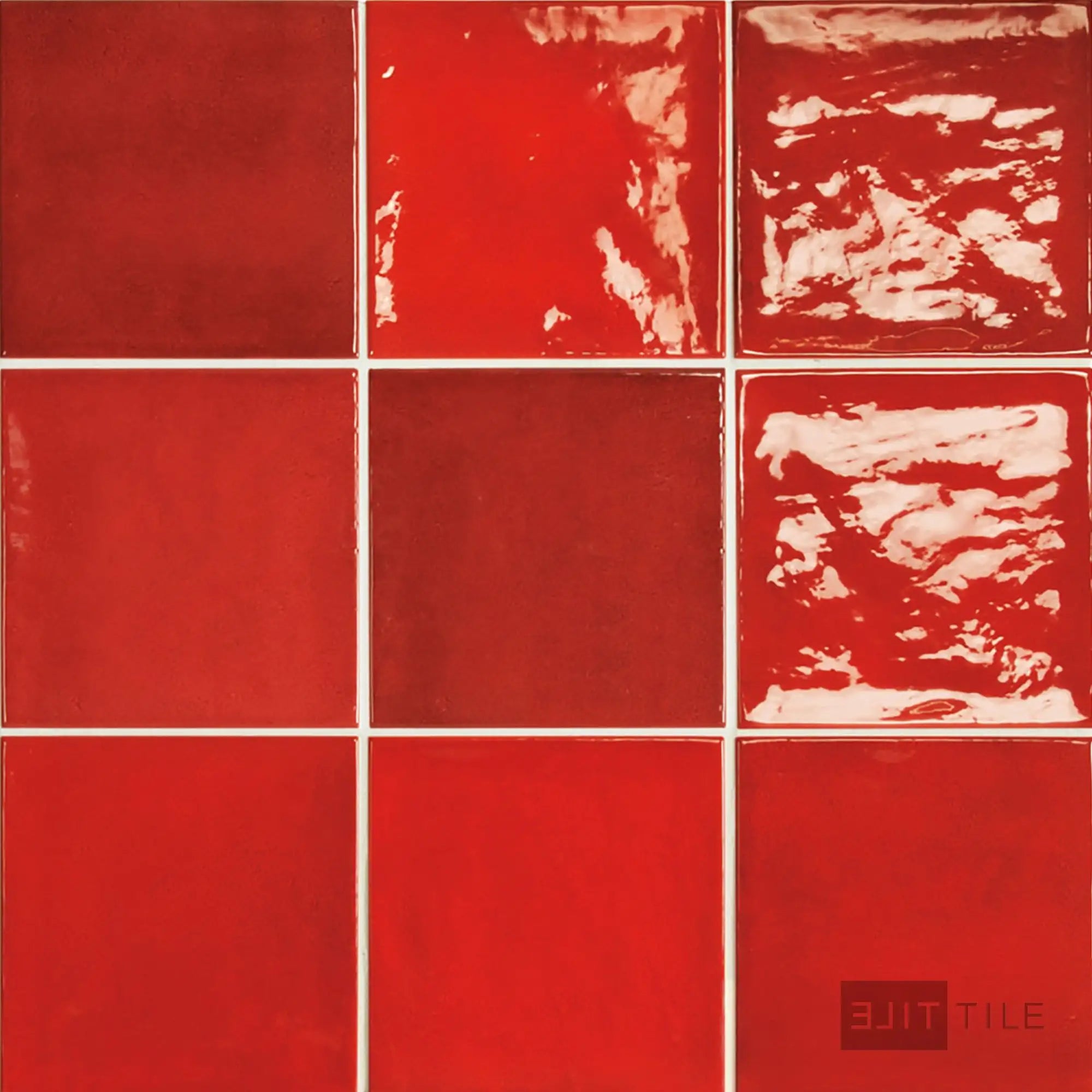 Village Ceramic Field Tile 5X5 Volcanic Red Glossy - Elit Tile