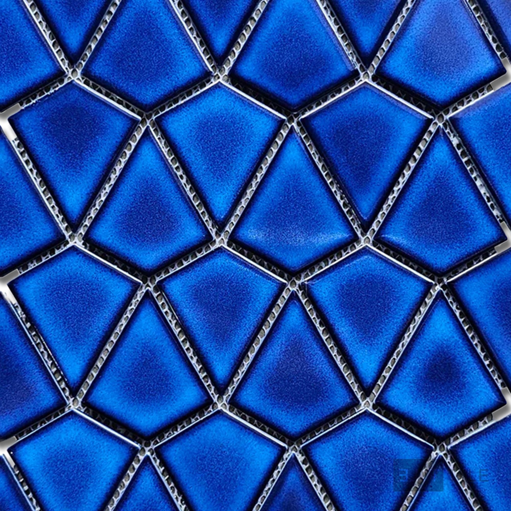 Shapes Dragonscale Porcelain Mosaic 10.6X11.93 Cobalt Blue Matte – Elit ...