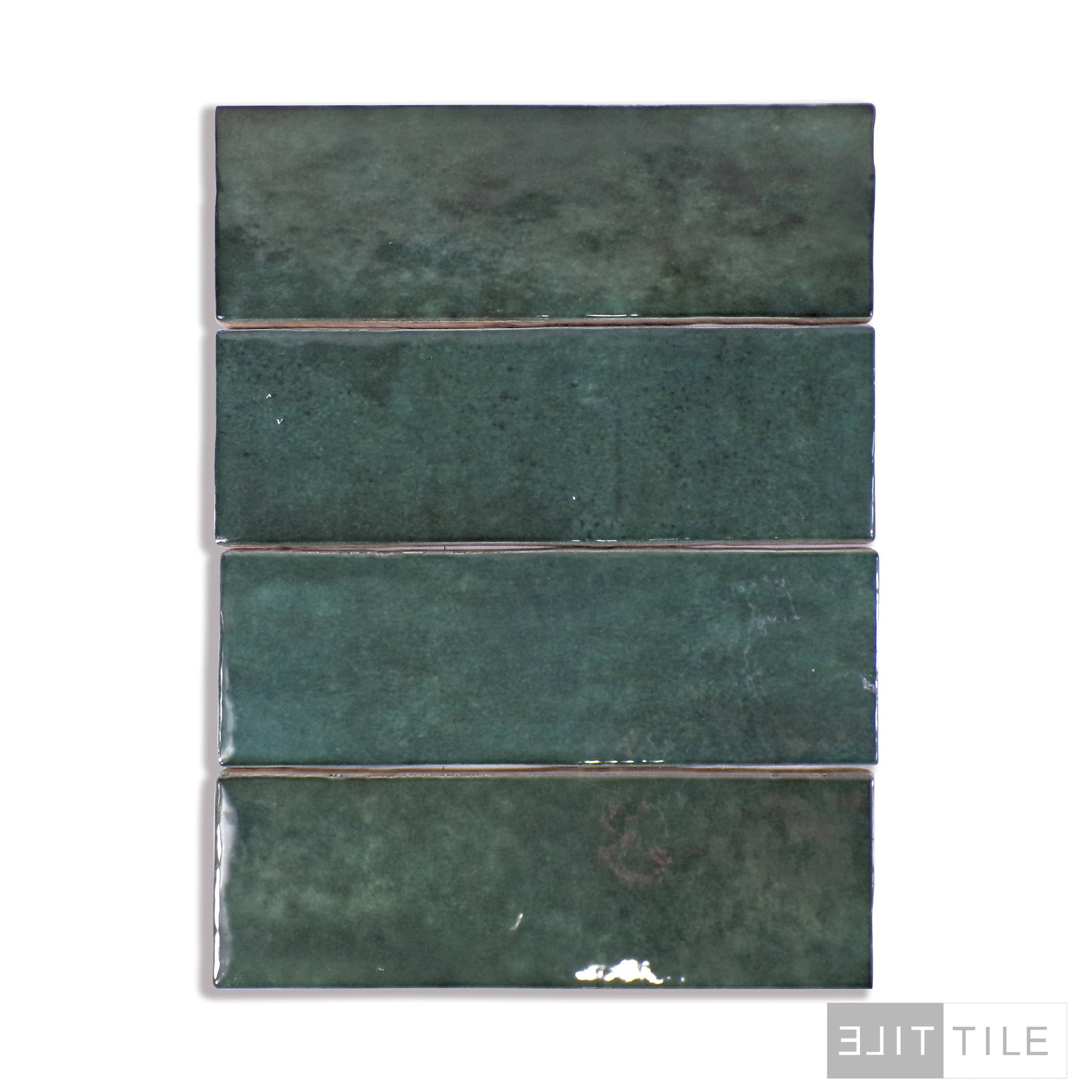 Cloe Ceramic Tile 2-1/2X8 Green Glossy - Elit Tile
