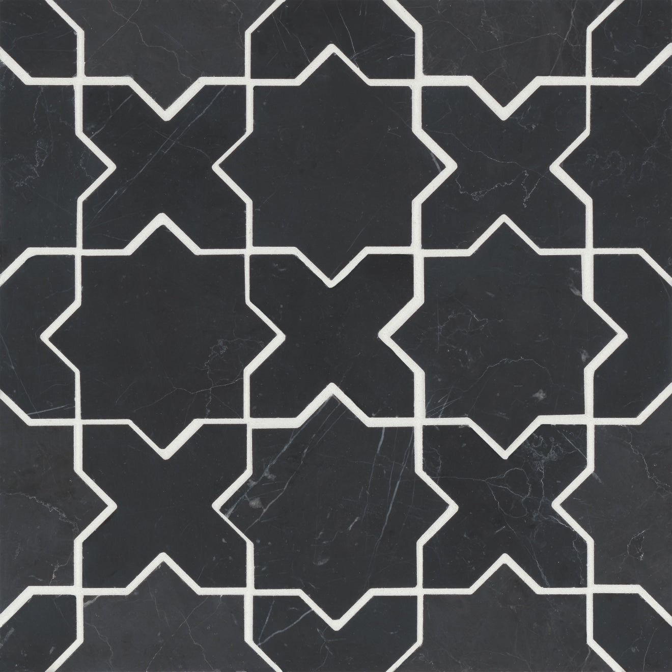 Monet Stone Mosaic 12-1/8X12-1/8 Nero Marquina Honed - Elit Tile