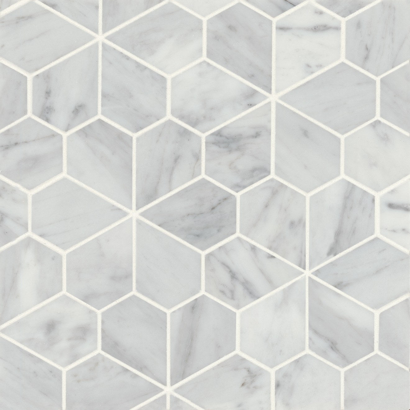 Monet Stone Mosaic 9-5/8X9-3/4 White Carrara Honed - Elit Tile