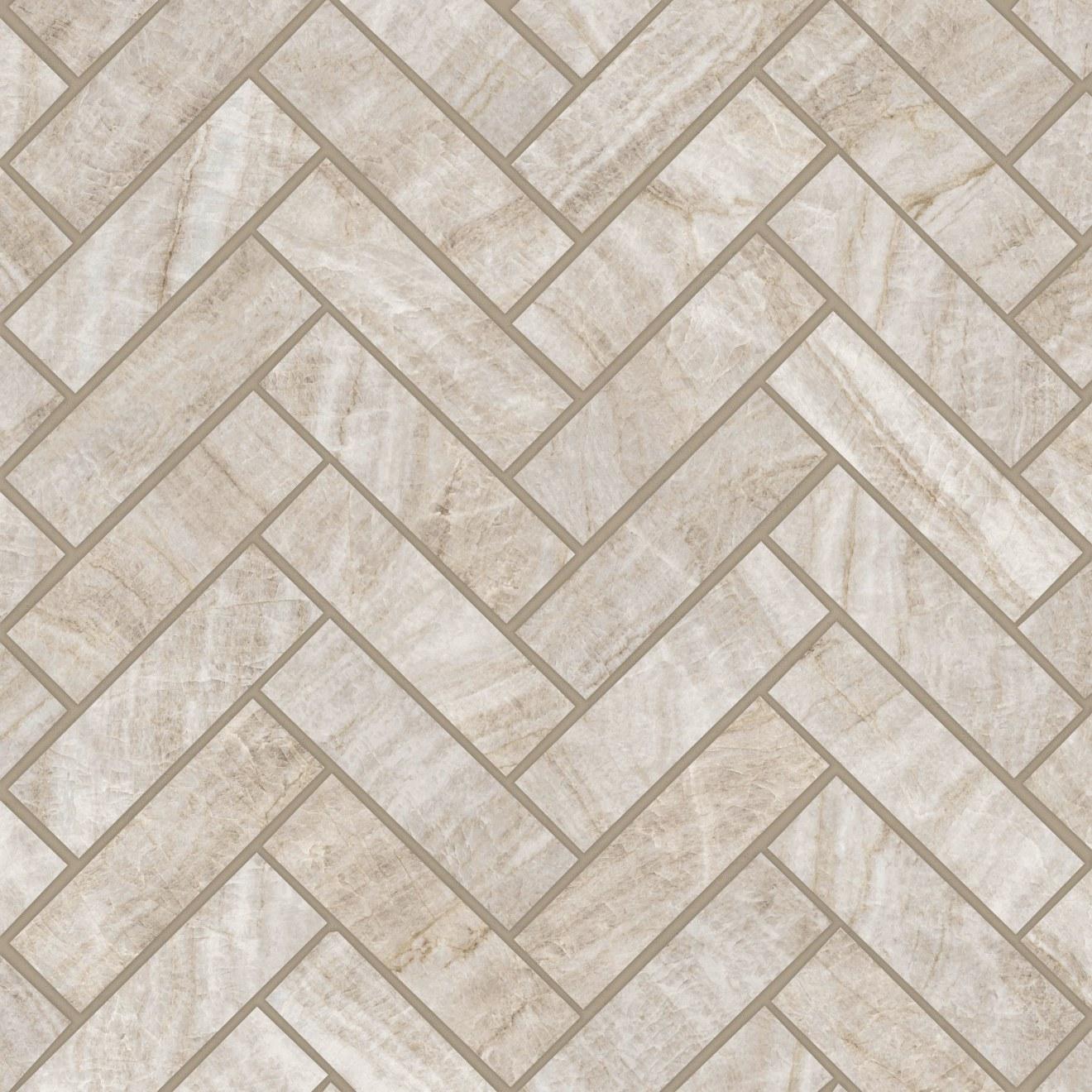Magnifica Era Luxury 1X4 Herringbone Mosaic Satin 12X12 Taj Mahal ...