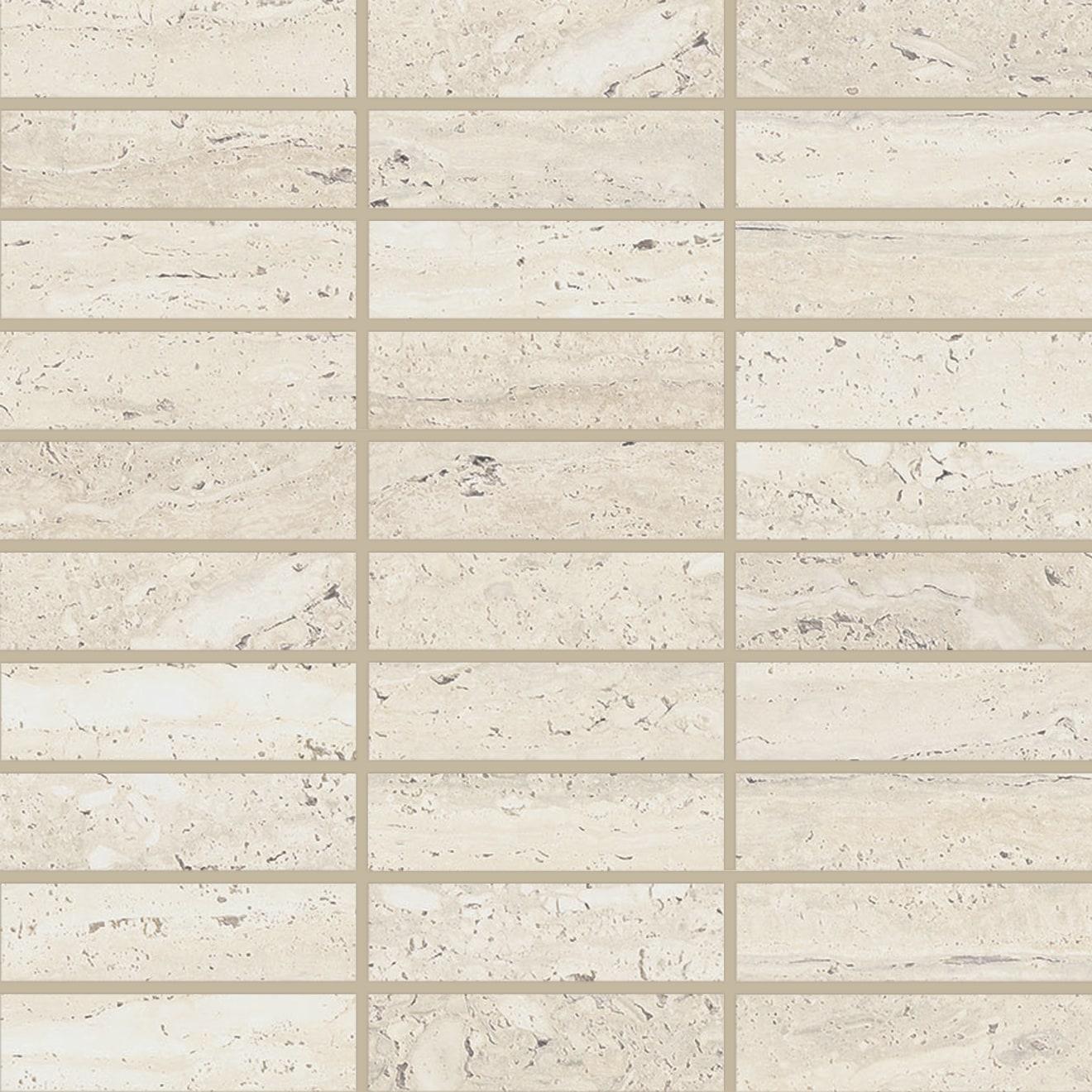 Sensi Roma 1X4 Straight Set Mosaic Matte 12X12 Ivory - Elit Tile