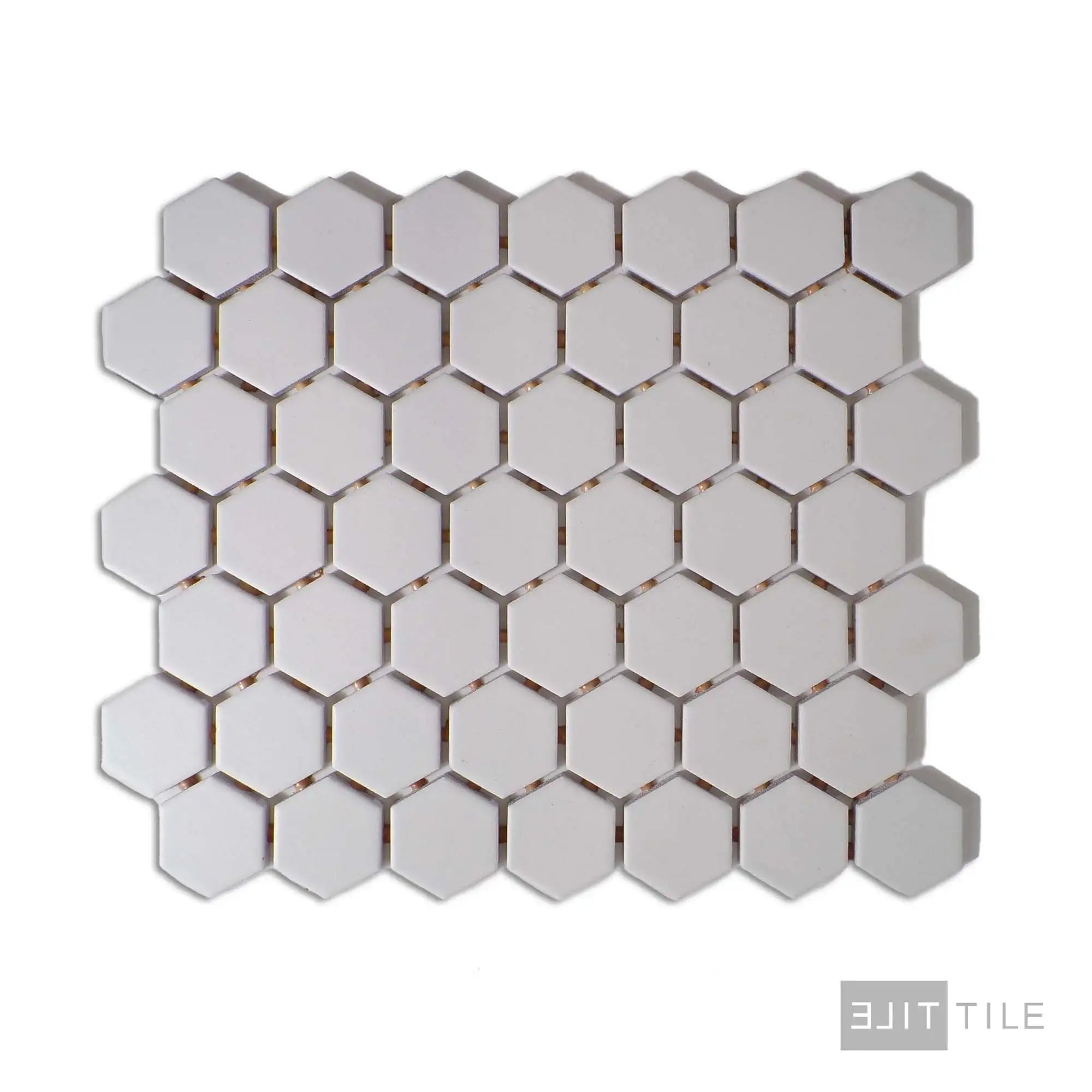 Color Wheel 1.5" Ceramic Mosaic 12X14 Arctic White Matte - Elit Tile