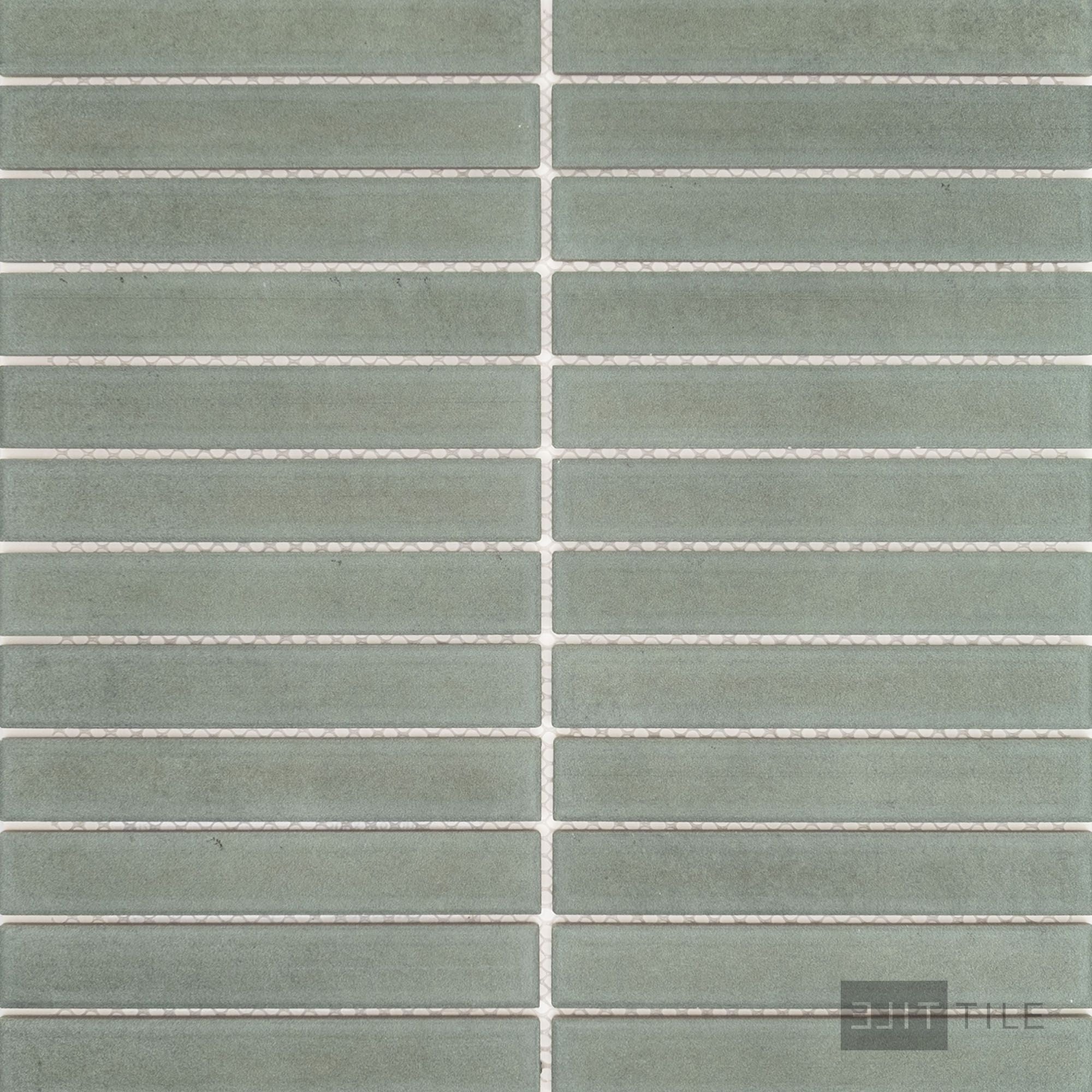 Passaggi 1X6 Grid Mosaic 12X12 Green Matte – Elit Tile