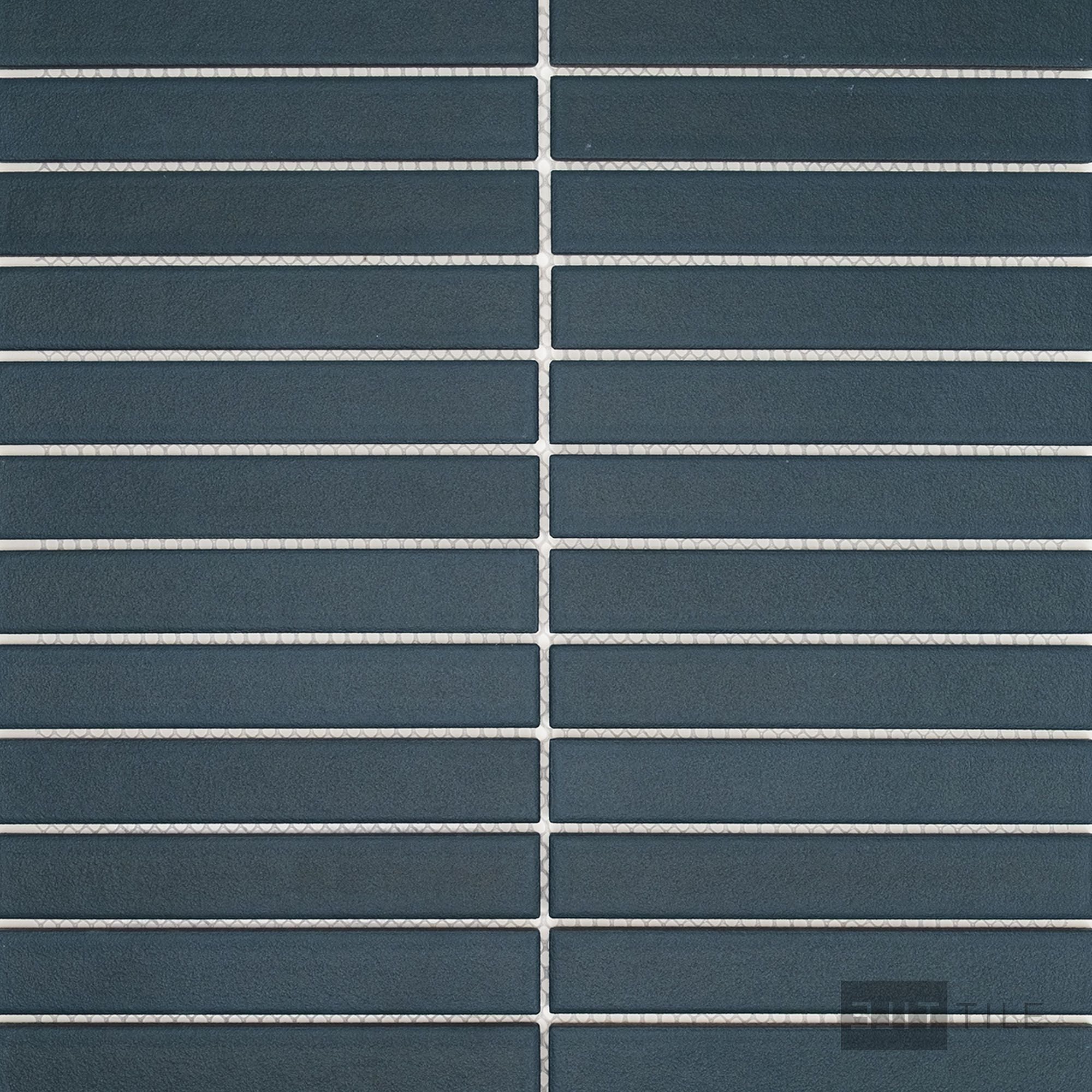 Passaggi 1X6 Grid Mosaic 12X12 Blue Matte - Elit Tile