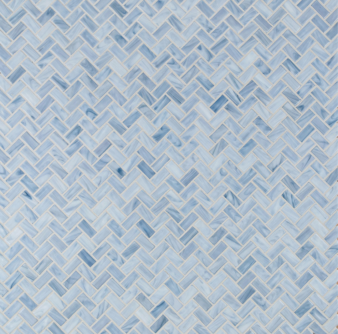 Shimmer Herringbone Mosaic 12X12 Tide Textured - Elit Tile