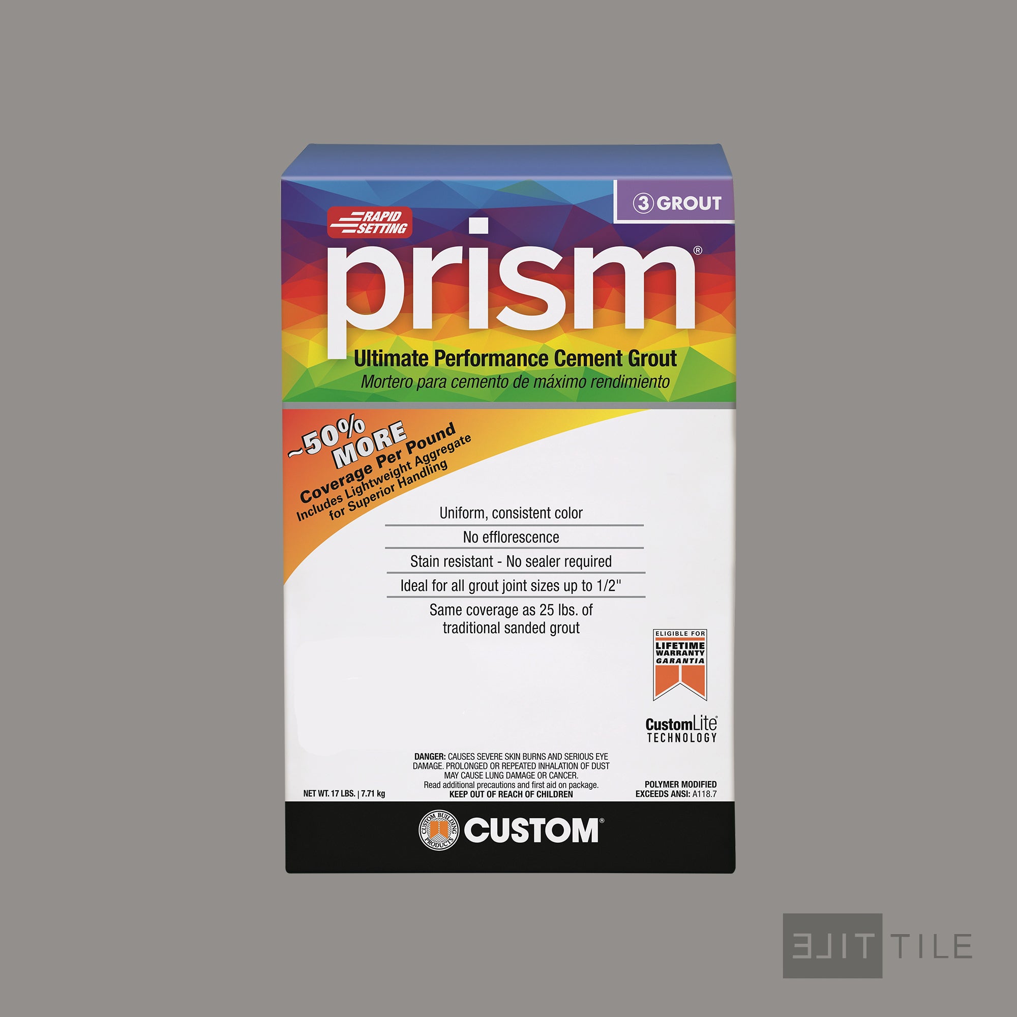 Prism Ultimate Performance Cement Grout 17 Lb. Bx #165 Delorean Gray ...