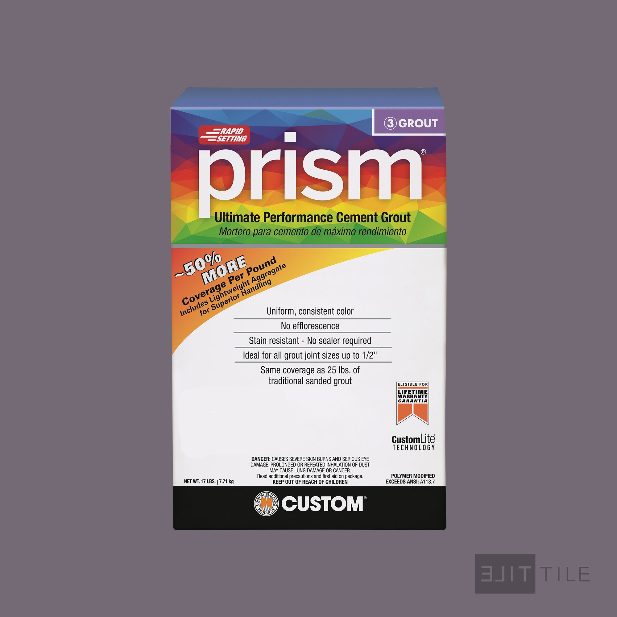 Prism Ultimate Performance Cement Grout 17 Lb. Bx #644 Shadow - Elit Tile