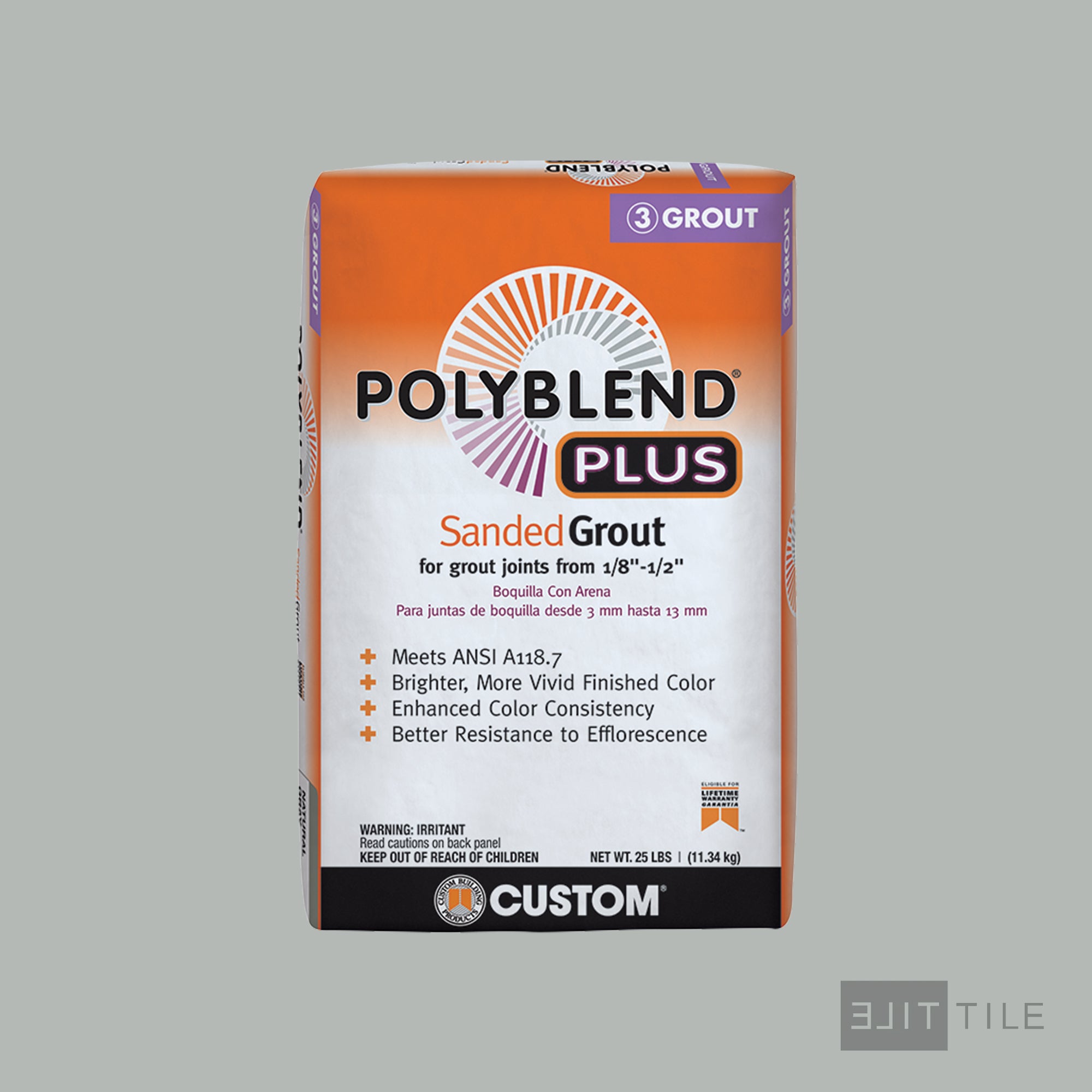 Polyblend Plus Sanded Tile Grout 25 Lb. Bag #115 Platinum – Elit Tile