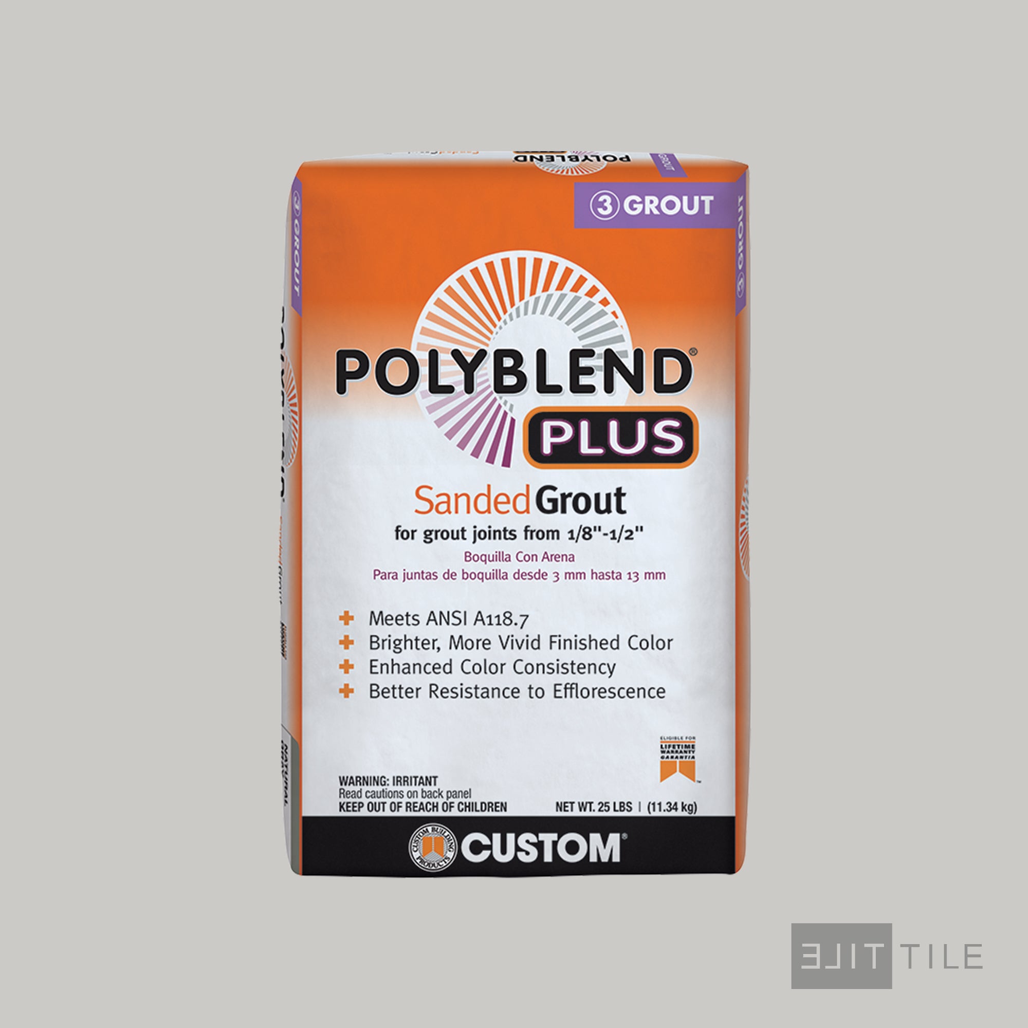 Polyblend Plus Sanded Tile Grout 25 Lb. Bag #544 Rolling Fog – Elit Tile