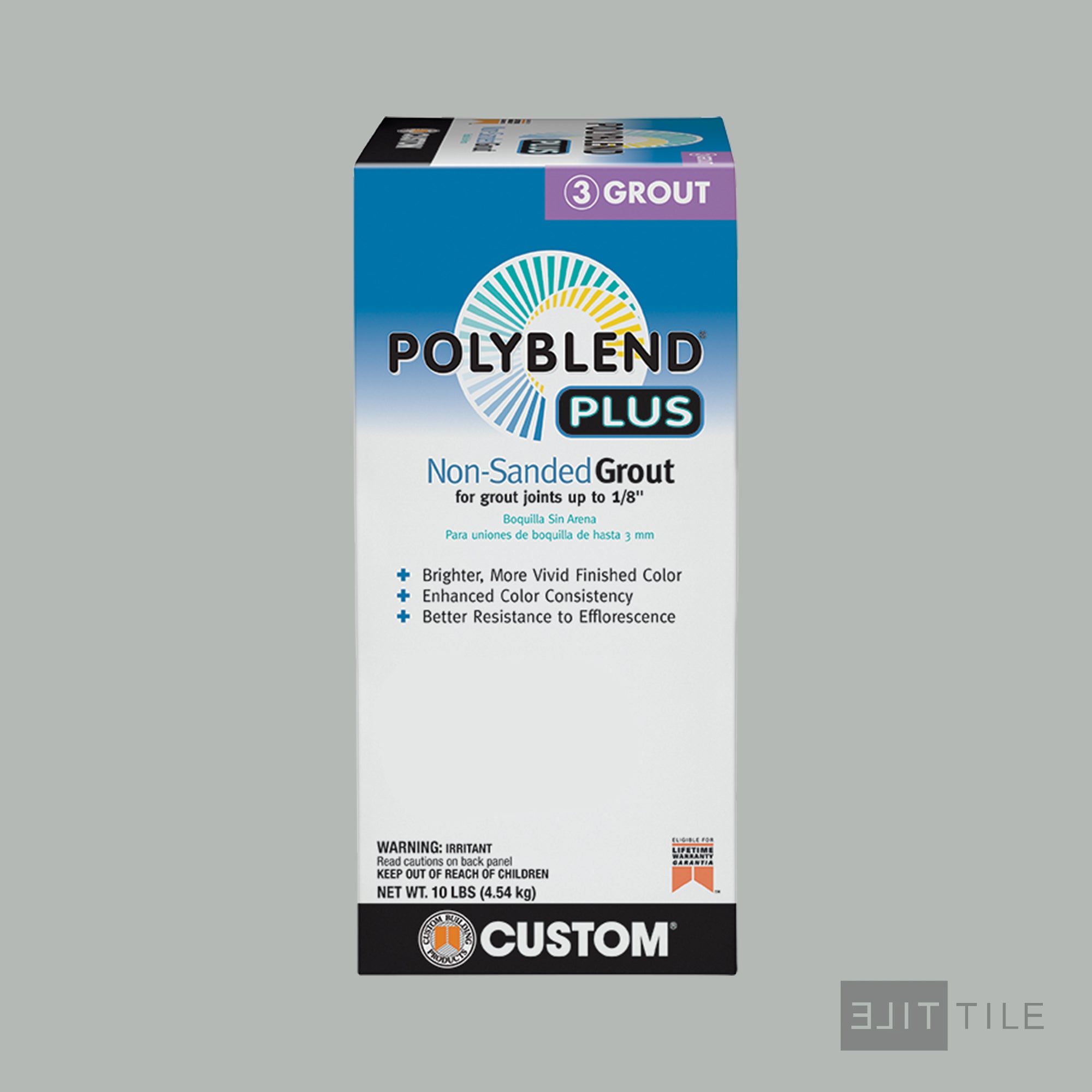 Polyblend Plus Non Sanded Tile Grout 10Lb #115 Platinum - Elit Tile