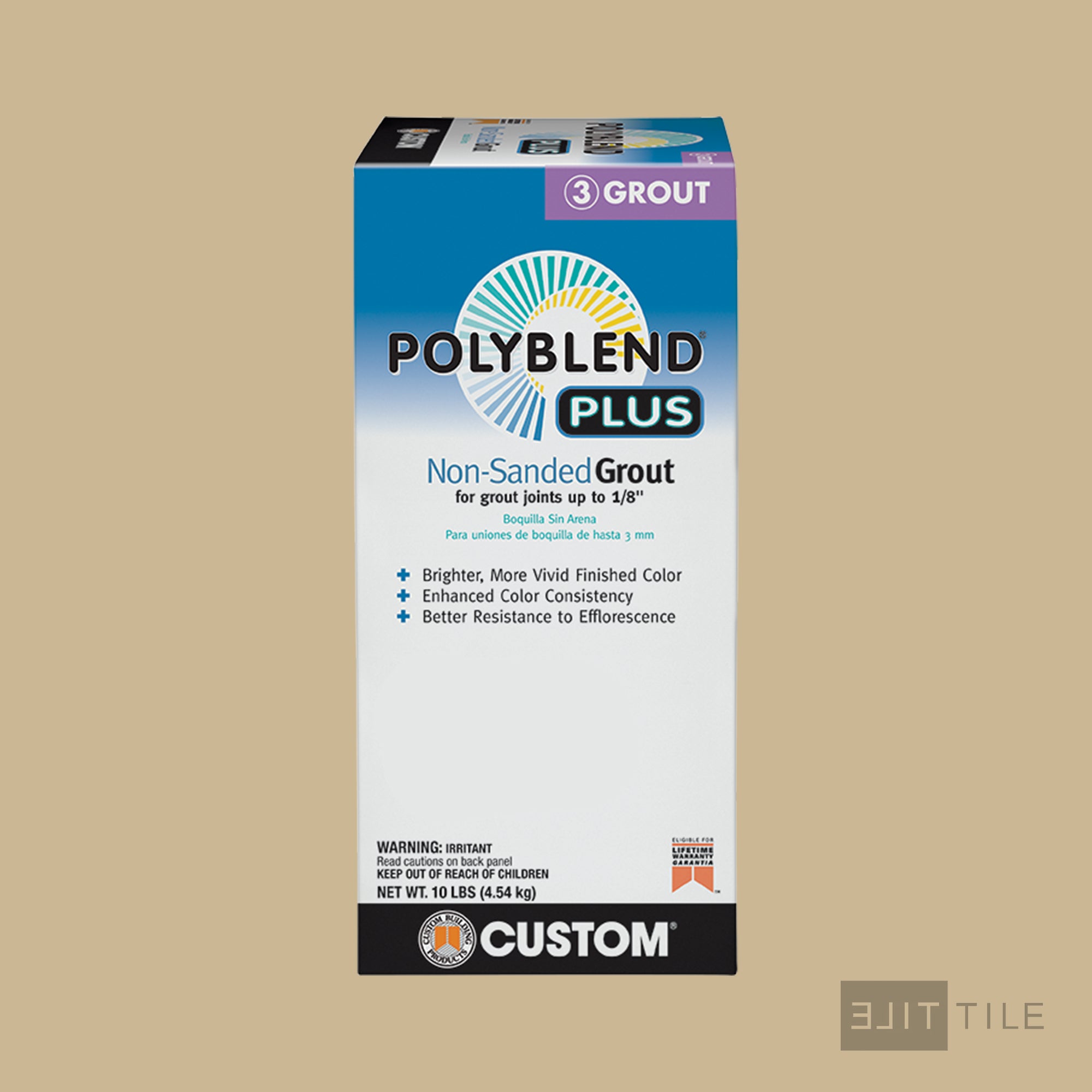 Polyblend Plus Non Sanded Tile Grout 10Lb #122 Linen - Elit Tile