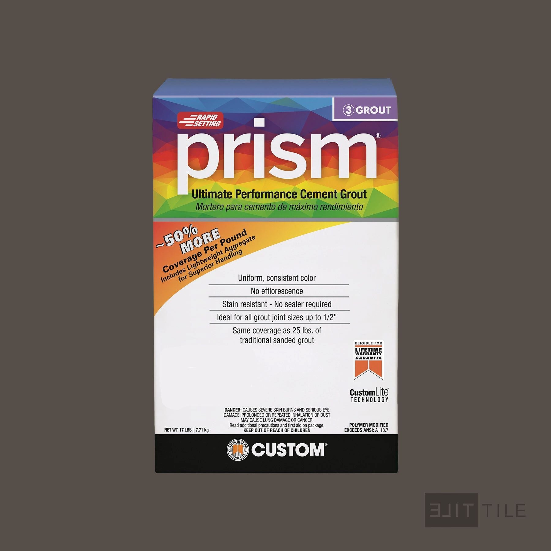 Prism Ultimate Performance Cement Grout 17 Lb. Bx #540 Truffle – Elit Tile