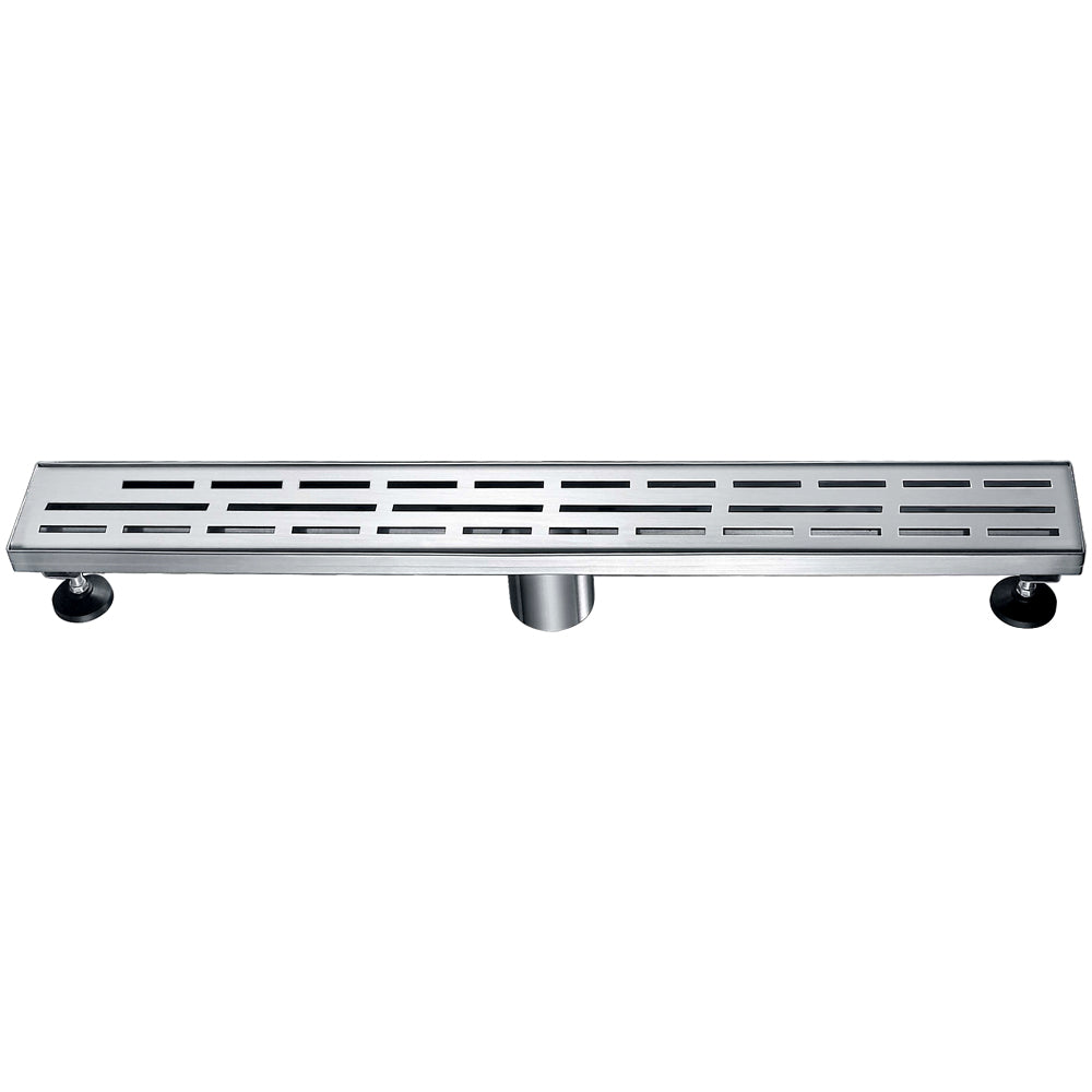 Amazon River Linear Drain 14 Gauge Polish Satin 24"Lx3-1/8"W - Elit Tile